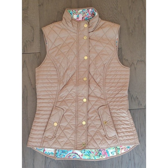 Lilly Pulitzer | Jackets & Coats | Lilly Pulitzer Vest Diamond Quilted ...